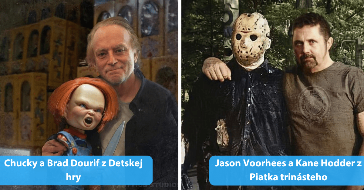 Unikátne porovnávacie fotografie hercov a ich hororových postáv